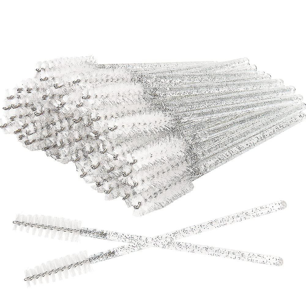 White Glitter Eyebrow Brush / Mascara Wand / Spoolies (50pcs) – Eyebrow ...