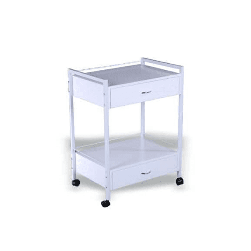 White 2 Drawer Trolley (TRO4) – Eyebrow Ink Shop